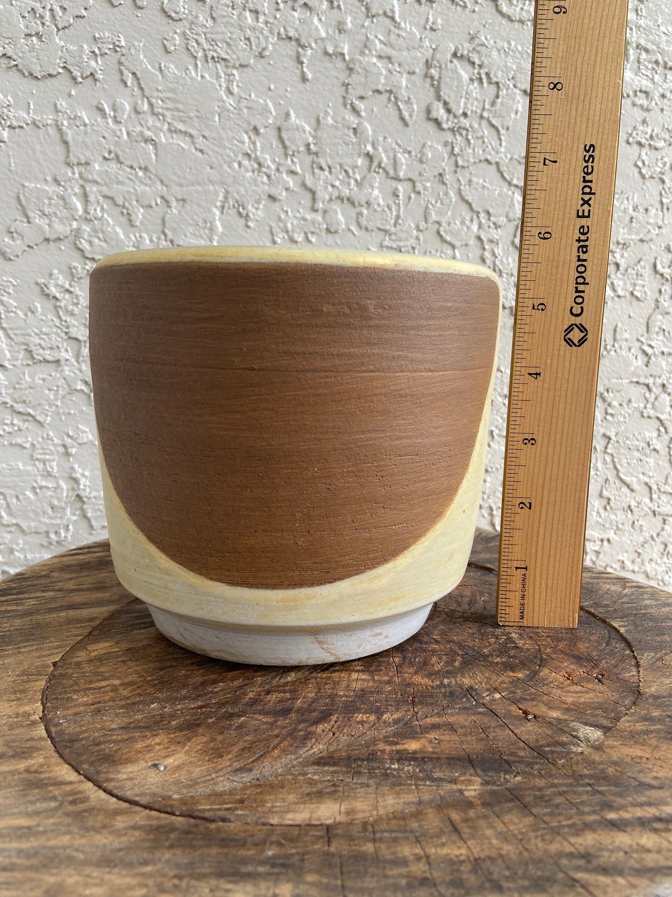Large Half Circle Ceramic Planter - Etsy