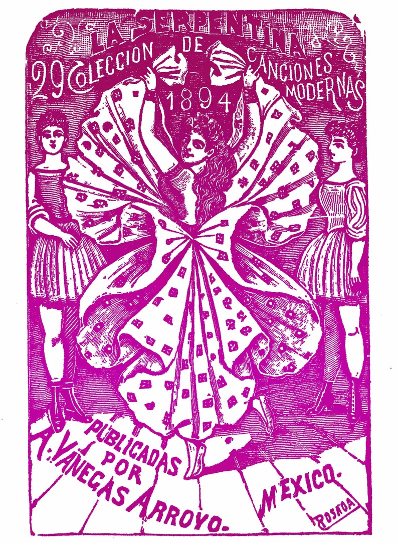 LA SERPENTINA / Woman Dancing Graphic Tee With Vintage Mexican ...