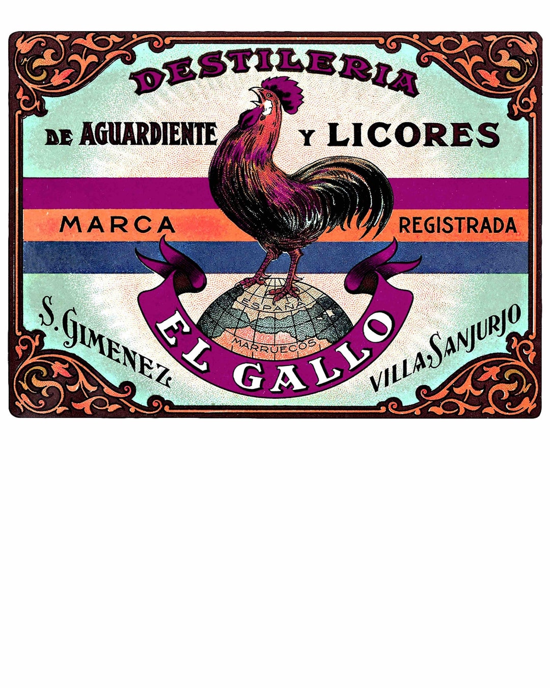 El Gallo Liquor Advertising Poster Graphic Art Tee - Etsy