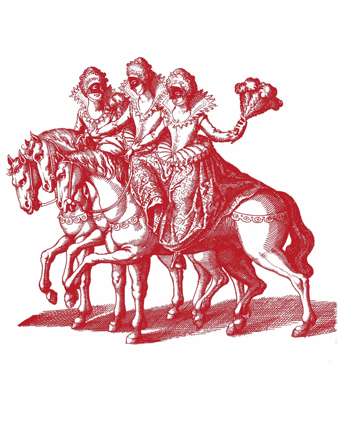 Masked Women on Horseback Graphic Tee Vintage Graphic - Etsy