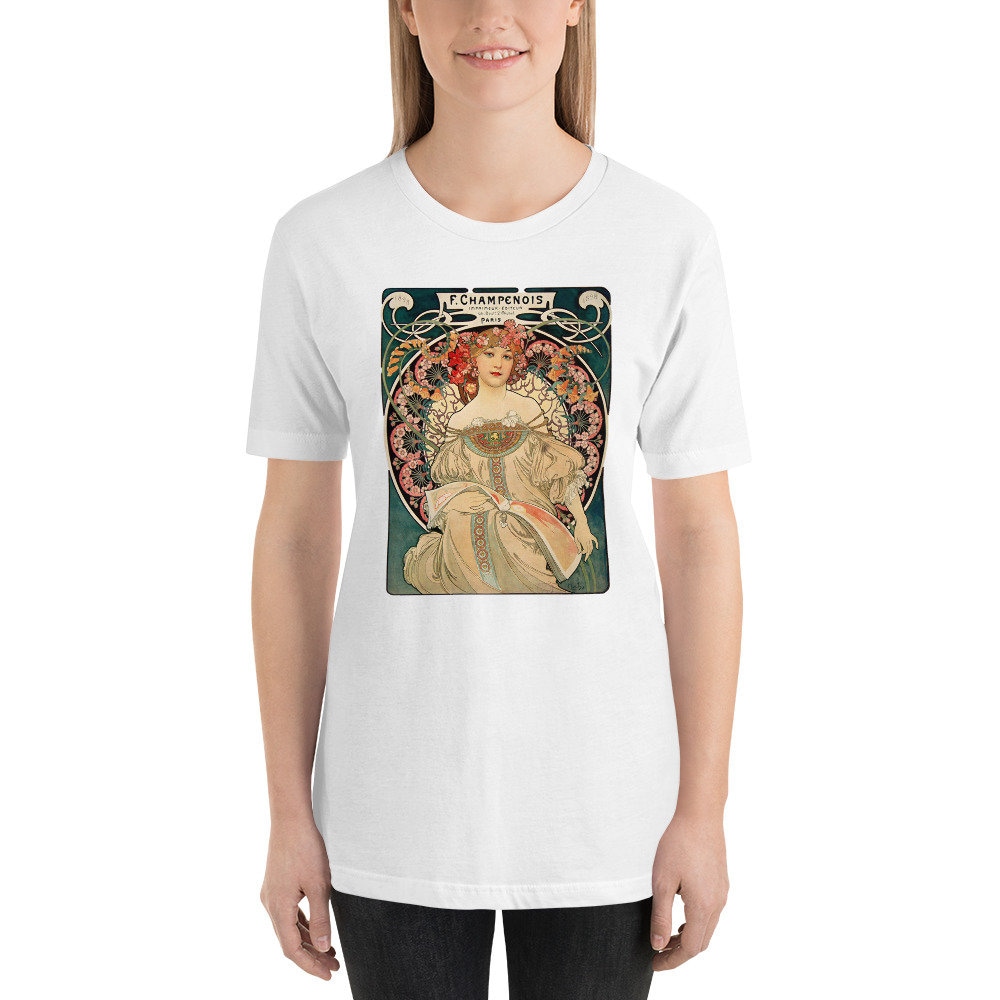 Mucha Paris Girl Art Deco Graphic Tee - Etsy