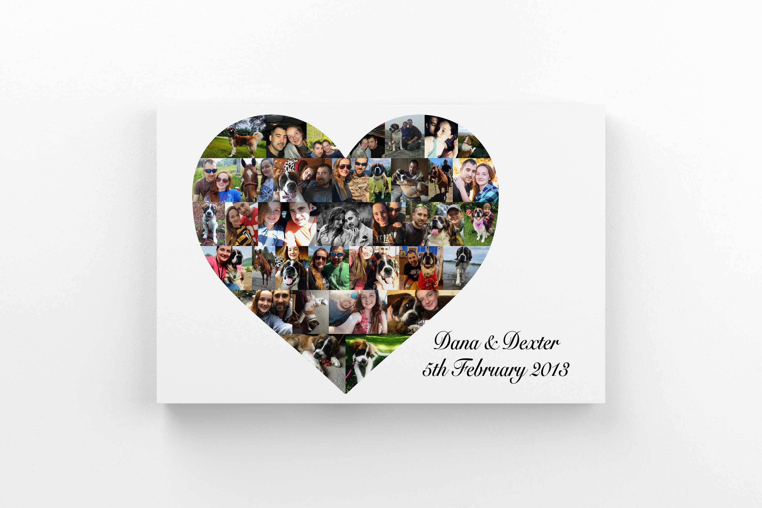 Personalised Heart Canvas / Custom Heart Shape Photo/ Collage - Etsy UK