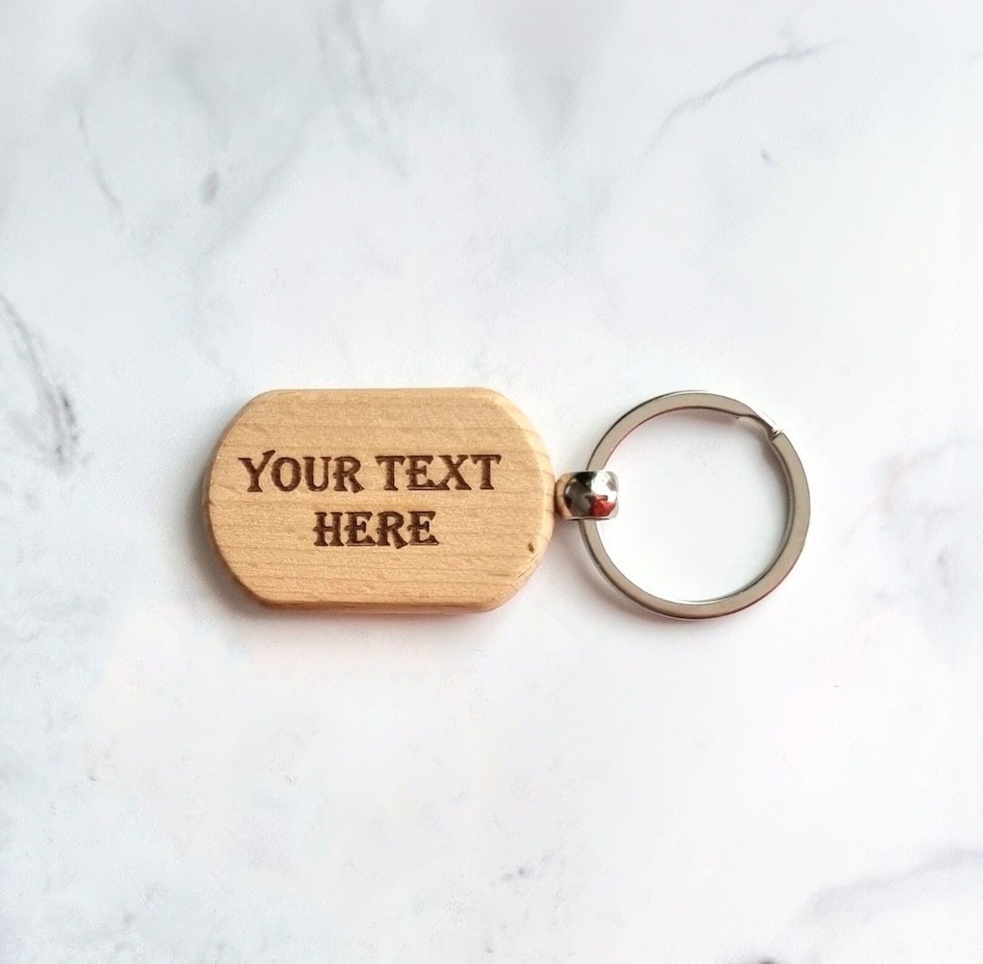 Personalised Tag Shaped Keyring / Laser Engraved Keychain / Customised ...
