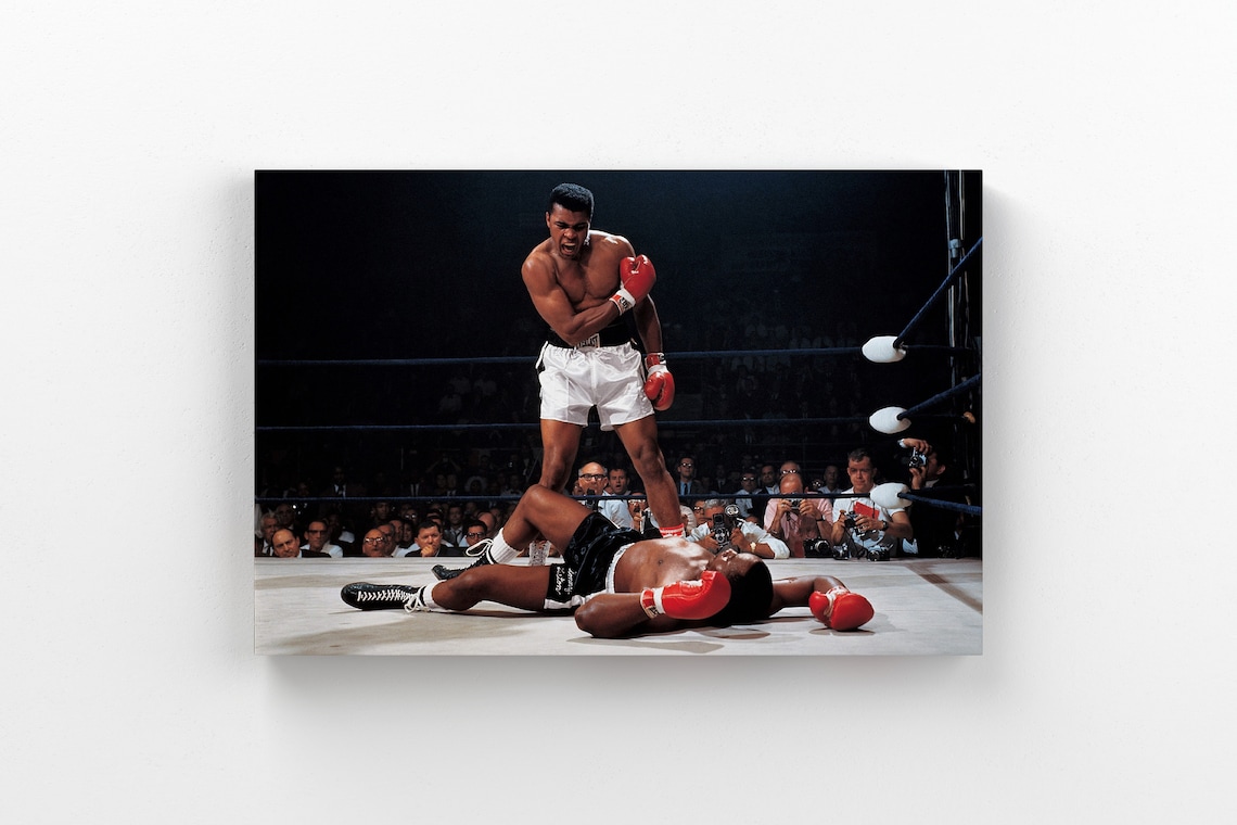Muhammad Ali Vs Sonny Liston Famous Knockout Canvas / Sports Canvas ...