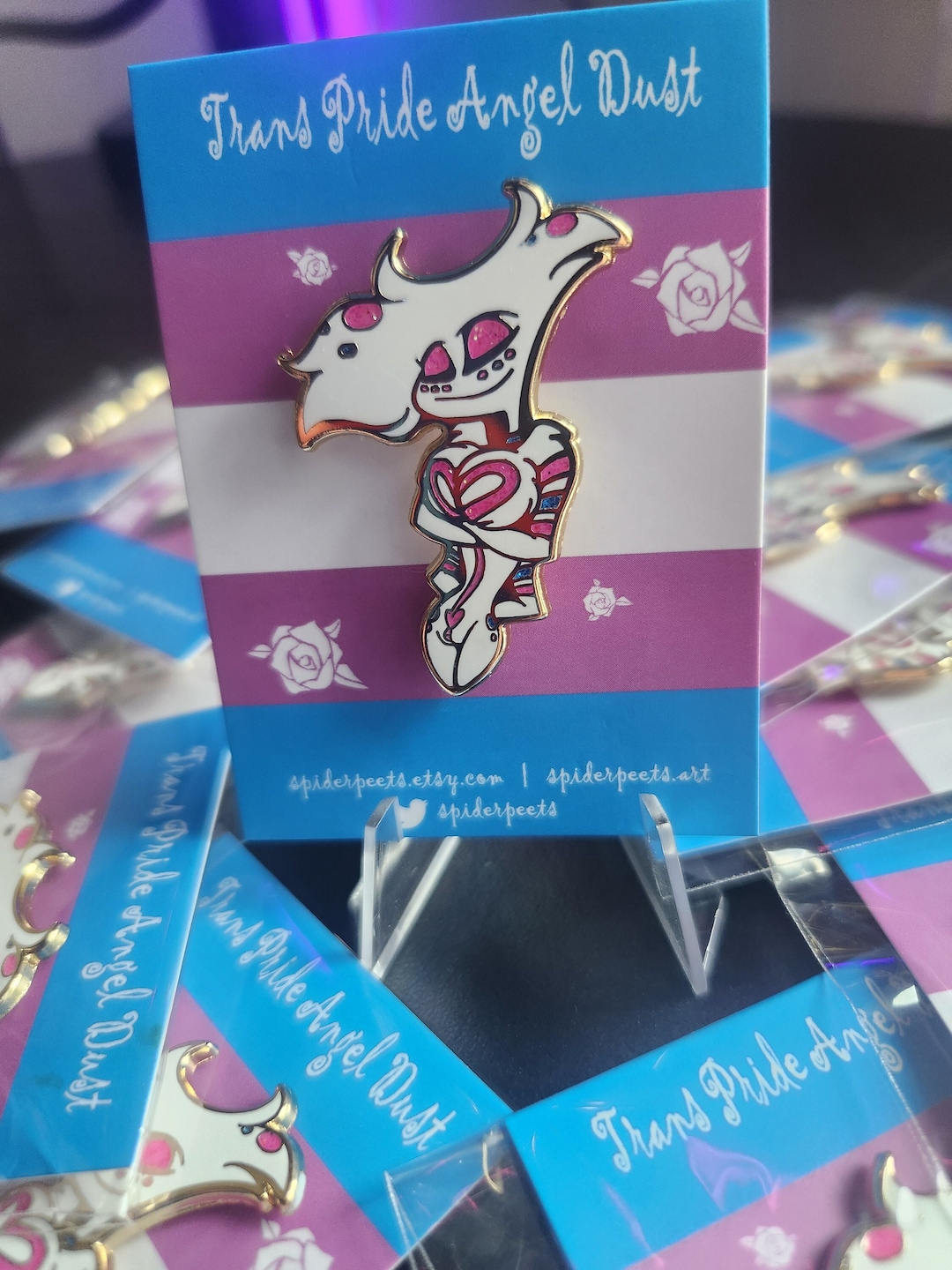 LIMITED 2023 Hazbin Hotel Angel Dust Trans Pride Enamel Pin fan Made - Etsy