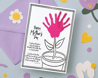 Mother's Day Butterfly Handprint Card, Printable Mothers Day Handprint ...