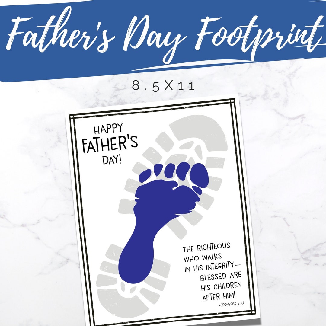 Father's Day Footprint Card Printable Fathers Day - Etsy