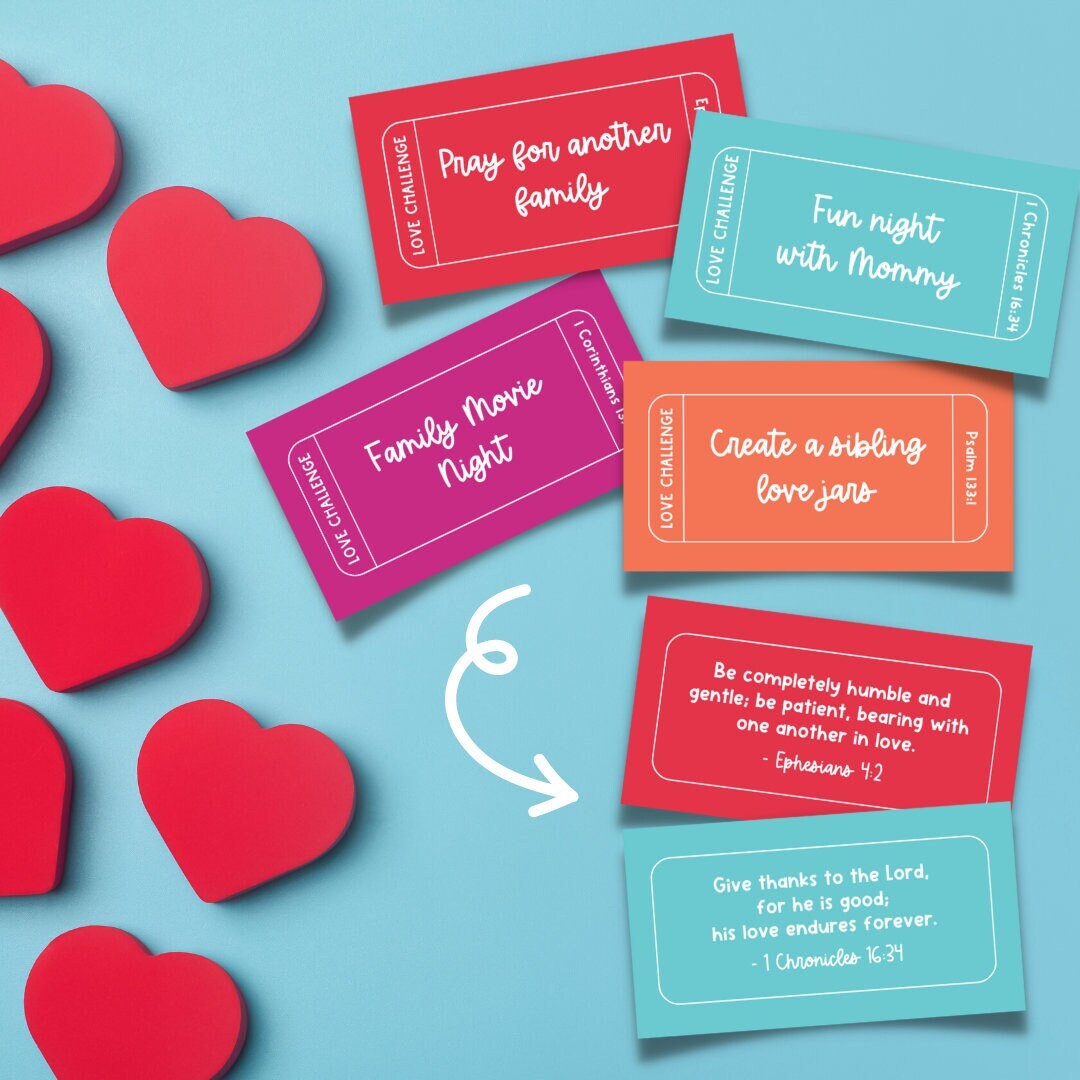 Love Challenge Cards | INSTANT DOWNLOAD | Daily Challenges for Family ...