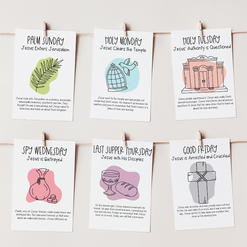 Holy Week Advent Cards: Easter Story Scripture Countdown (printable) - Etsy