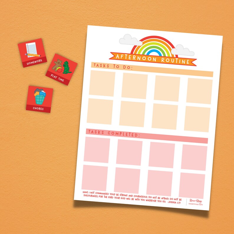 Kids Morning Afternoon Evening Routine Chart, Daily Routine Cards ...
