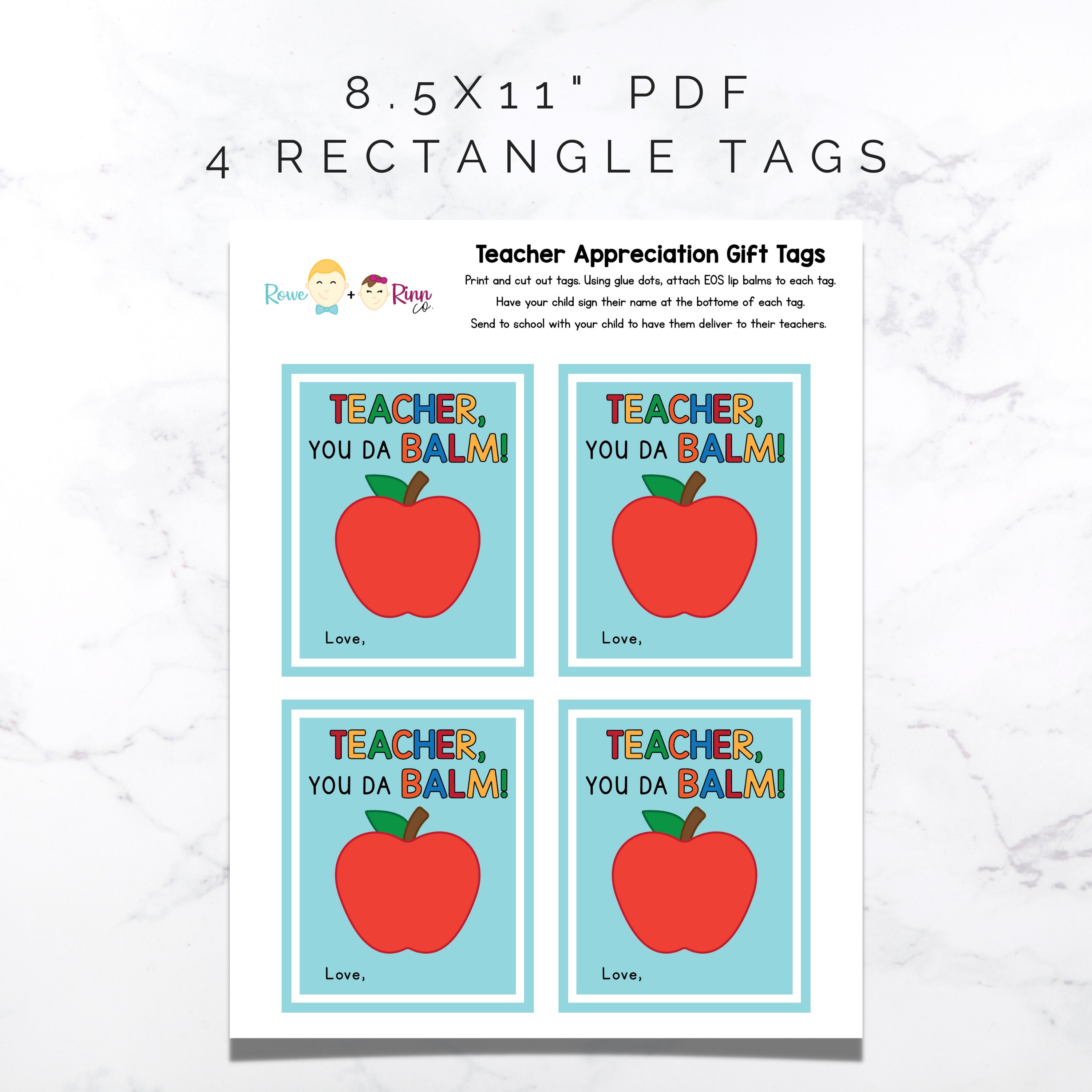You're the Balm Tags Printable, Teacher Appreciation, Staff ...
