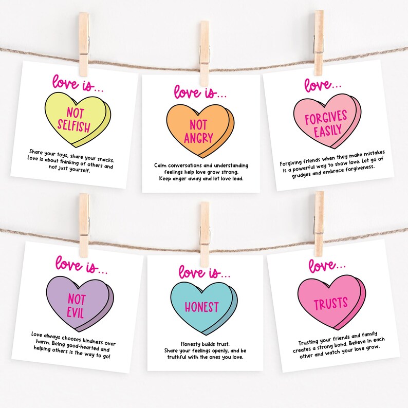 Candy Heart Love Cards | 1 Corinthians 13 Valentine's Activity (digital ...