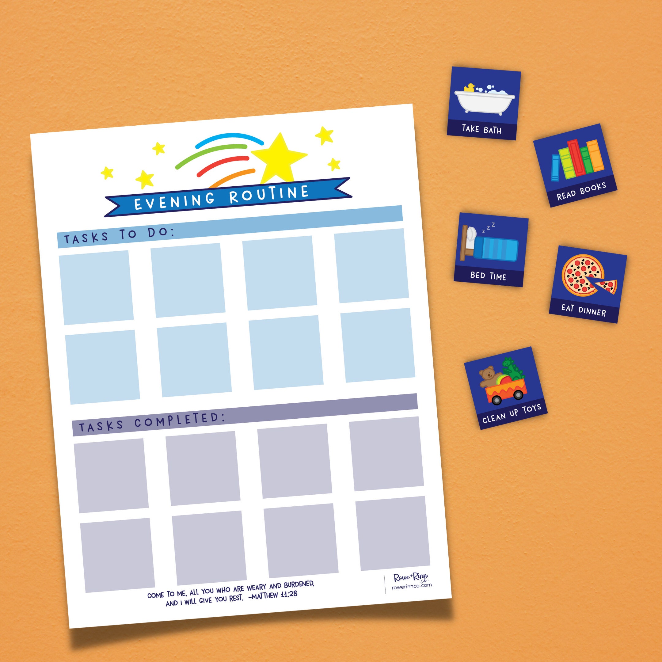 Kids Morning Afternoon Evening Routine Chart, Daily Routine Cards ...