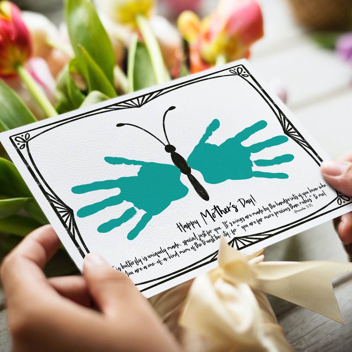 Mother's Day Butterfly Handprint Card, Printable Mothers Day Handprint ...