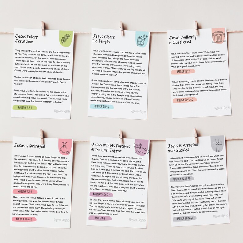 Holy Week Advent Cards: Easter Story Scripture Countdown (printable) - Etsy