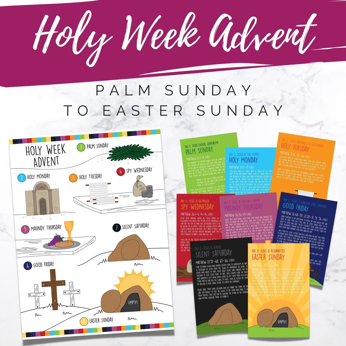 Holy Week Advent, Resurrection Easter Story, Holy Week Advent Instant ...