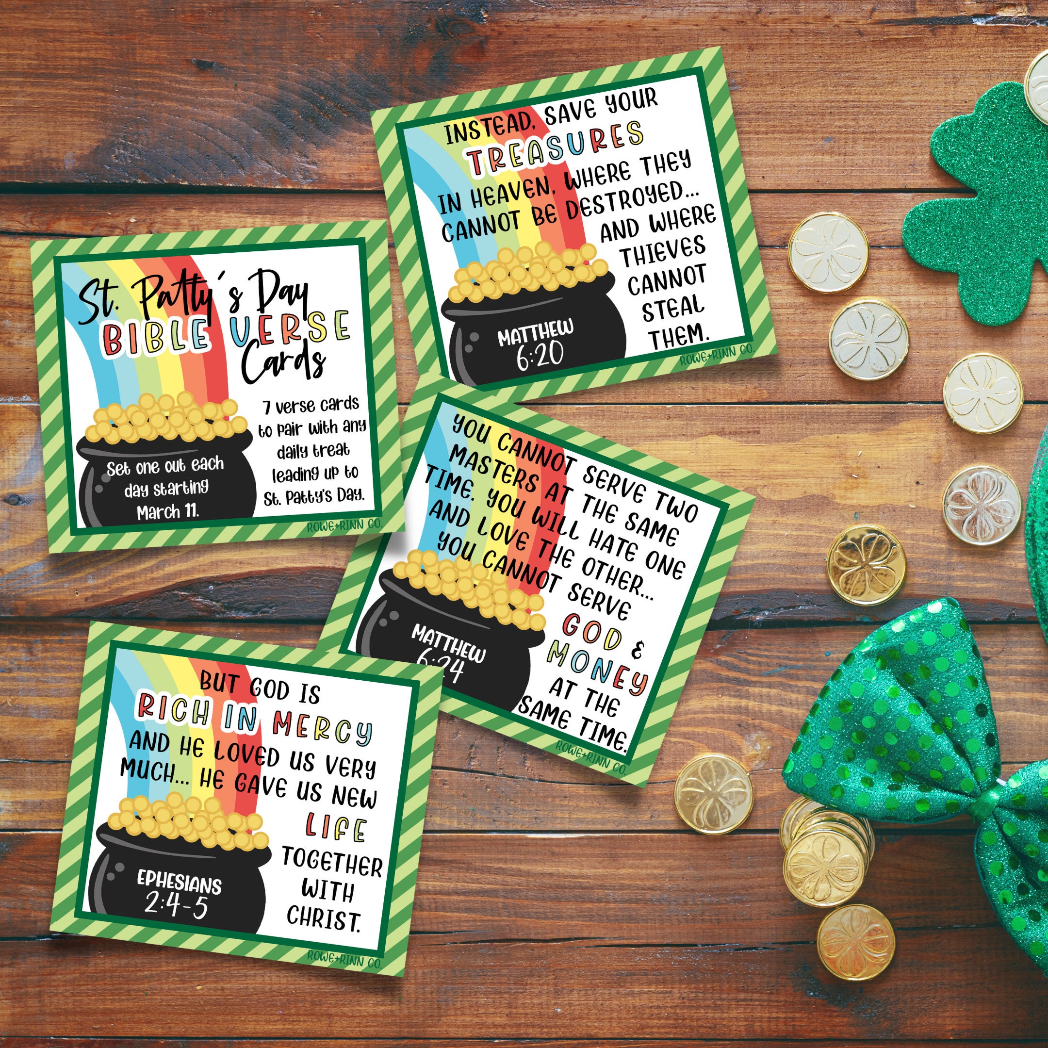Treasure Scripture Cards | INSTANT DOWNLOAD | St. Patty's Bible Verses ...