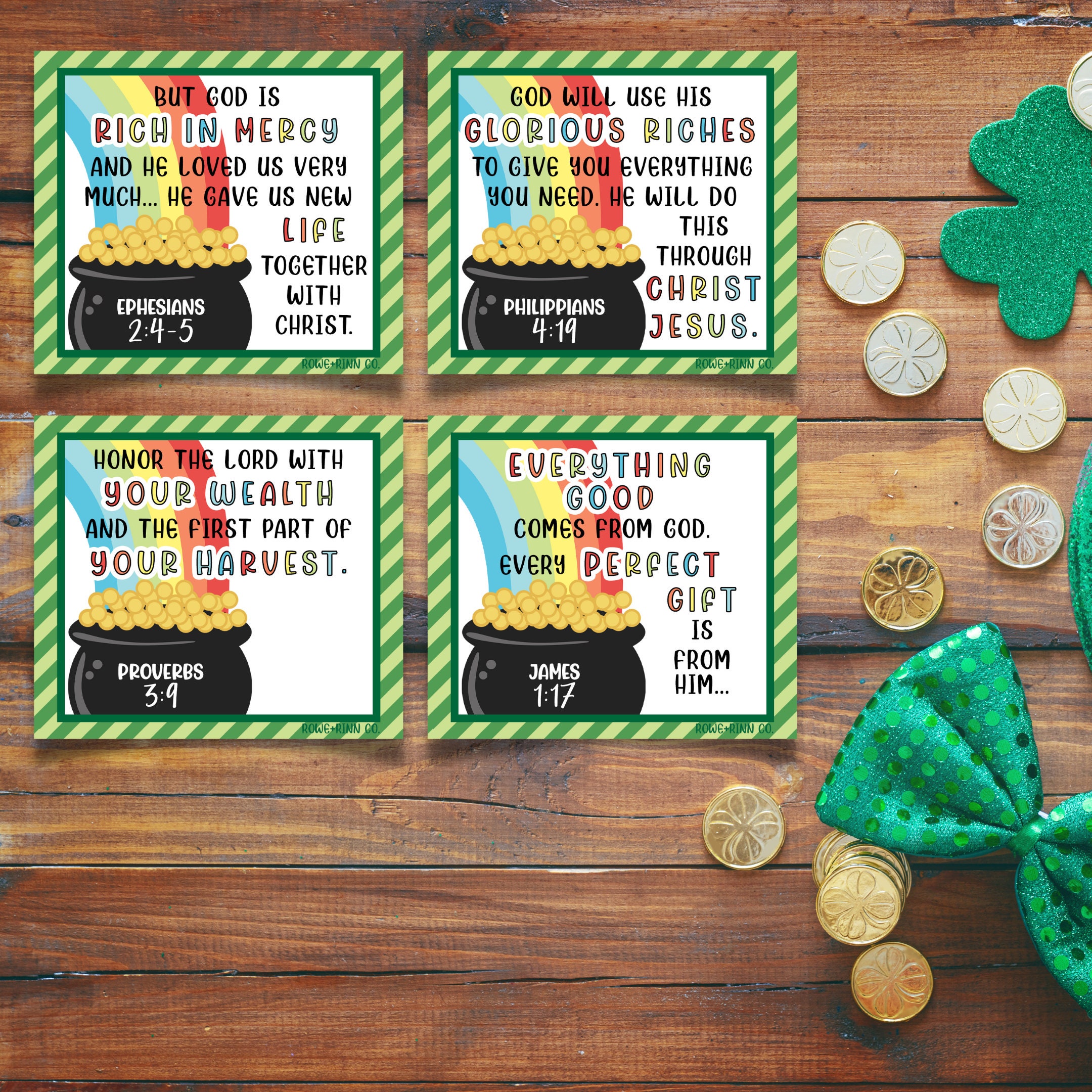 Treasure Scripture Cards | INSTANT DOWNLOAD | St. Patty's Bible Verses ...