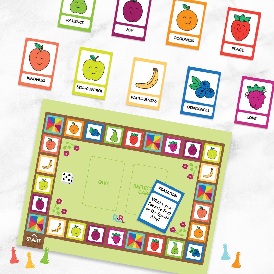 Fruit of the Spirit Board Game Printable INSTANT DOWNLOAD Family Game ...
