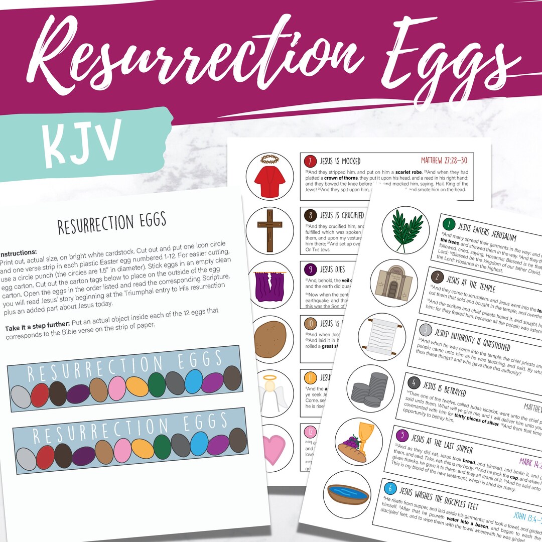 Holy Week Resurrection Eggs (KJV), Resurrection Eggs Instant Download ...