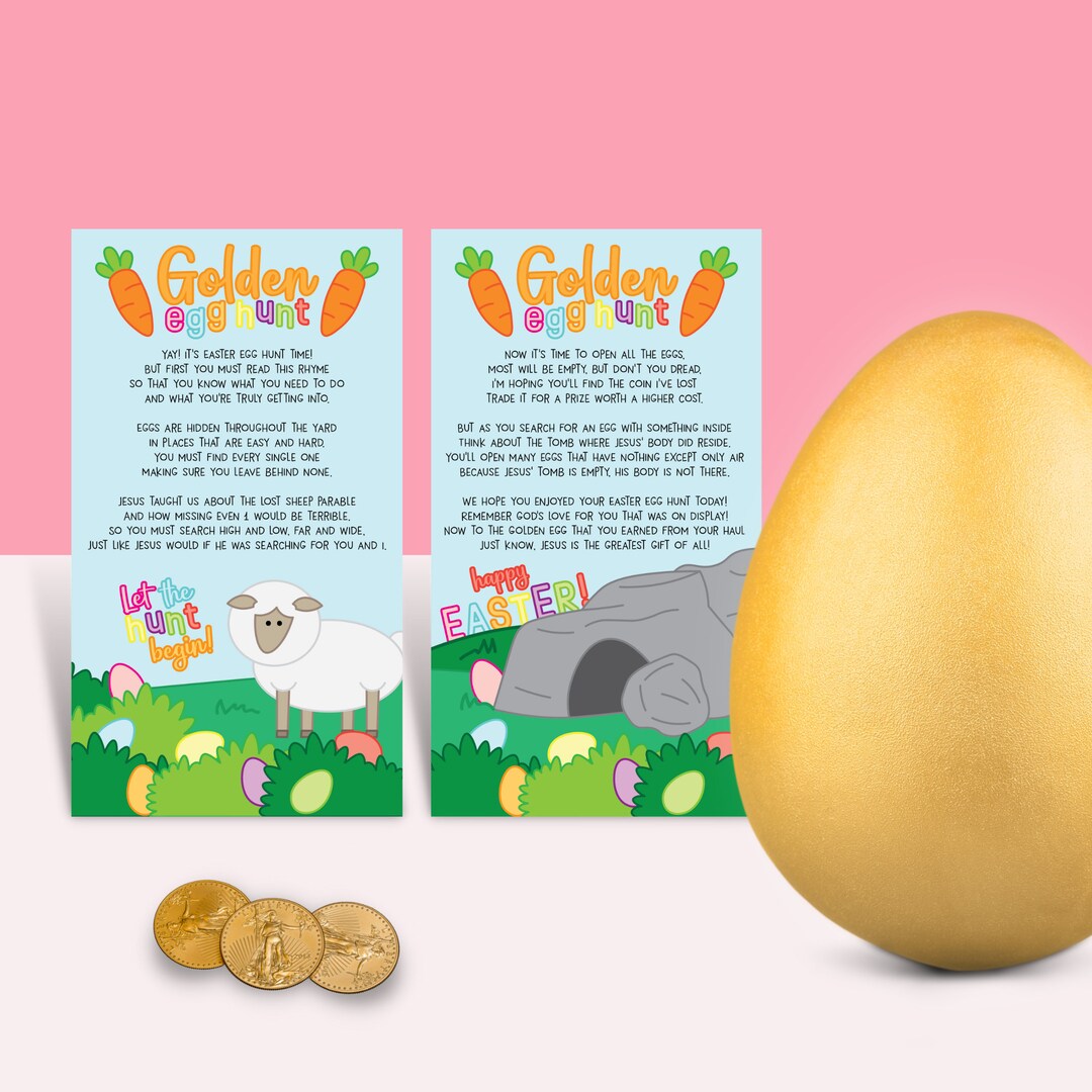 Easter Golden Egg Hunt INSTANT DOWNLOAD Lost Coin, Golden Egg Prize ...