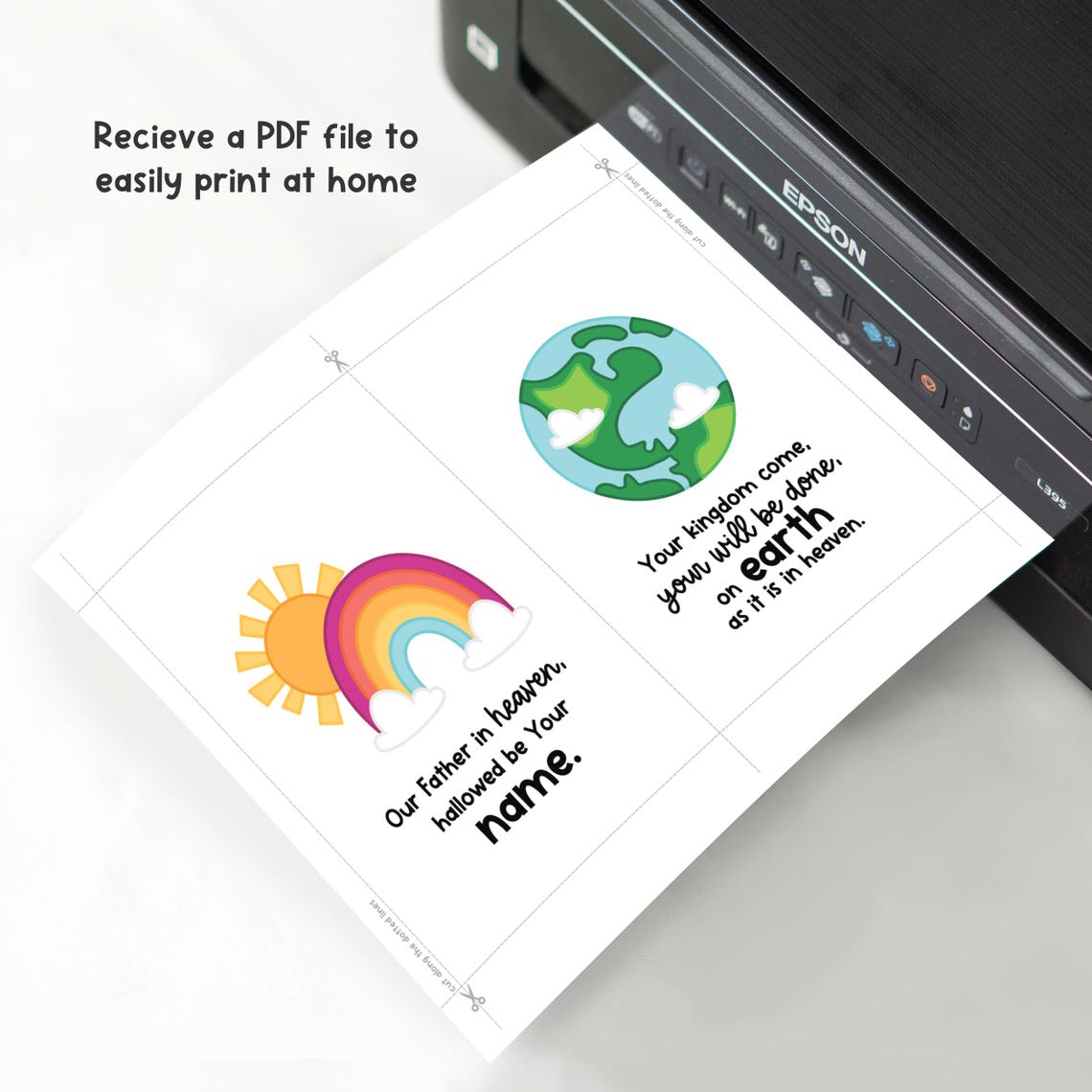 The Lord's Prayer Flashcards Printable | Digital Download | Fun and ...