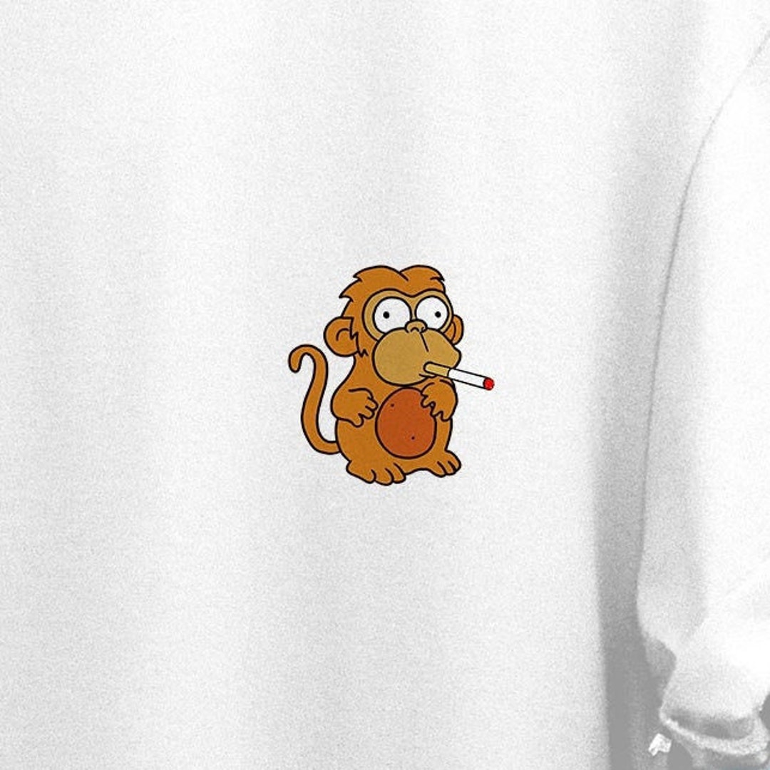 Simpsons Themed Shirt 'smoking Monkey' Fan Unisex Softstyle T-shirt ...