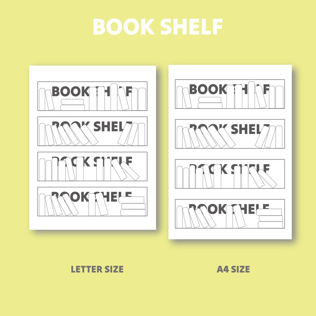 Bookshelf Printable, Books to Read, Booktracker, Planner, A4 PDF ...