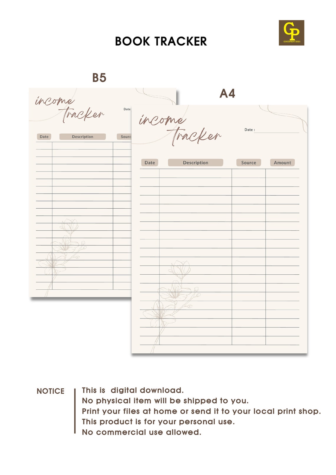 Reading Tracker Printable, Bookshelf Reading Log A4 B5 Letter, Book ...