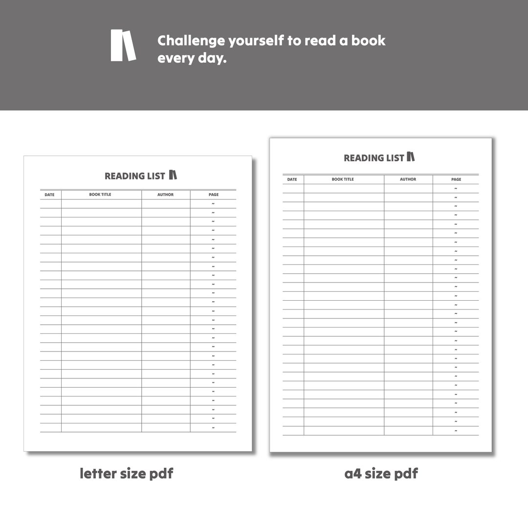 Reading List,book List Printable,books to Read, Book Tracker,reading ...