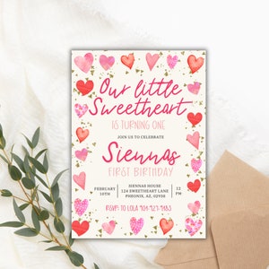Editable Valentine Birthday Invitation Valentine Party Invitation ...