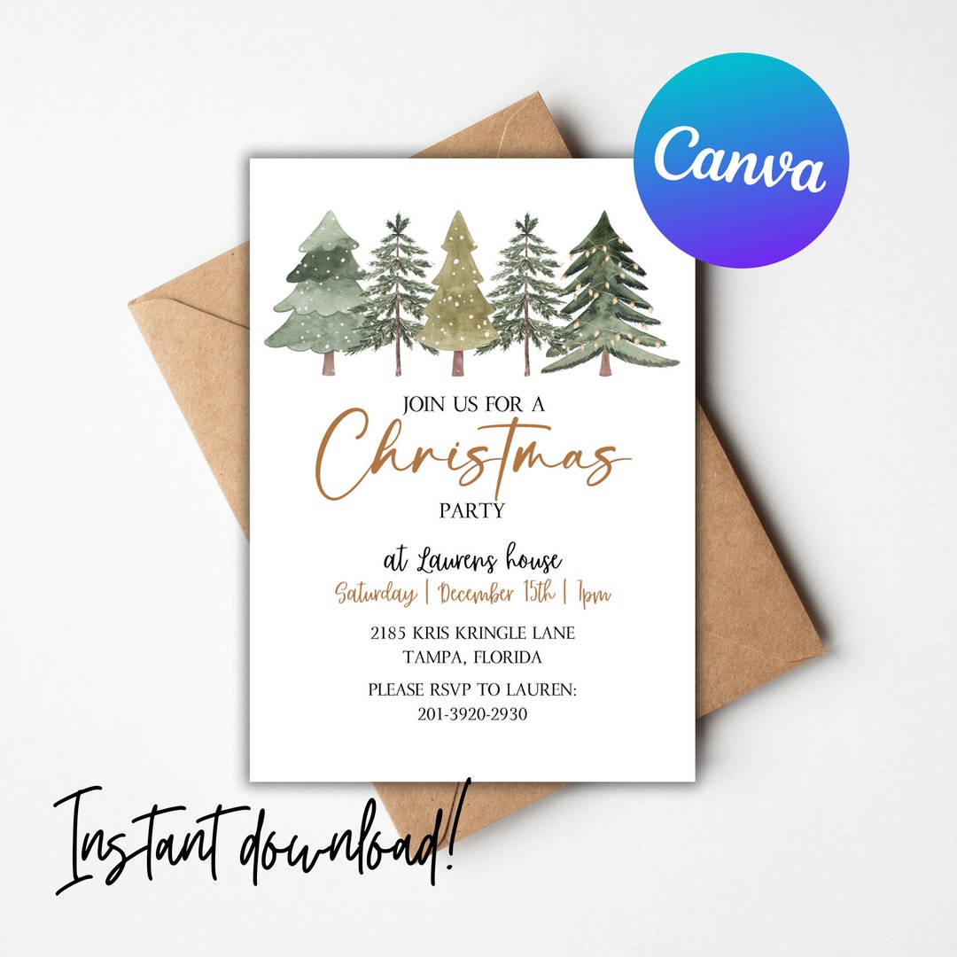 Editable Christmas Party Invitation, Christmas Party Invitation, Party ...