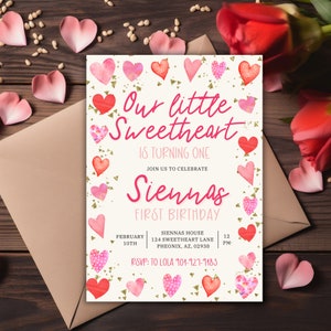 Editable Valentine Birthday Invitation Valentine Party Invitation ...