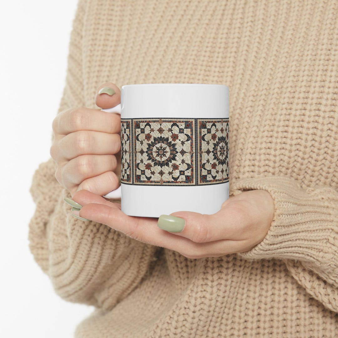 Arabic Mosaic Mug Elegant Tile Design 11oz Ceramic - Etsy