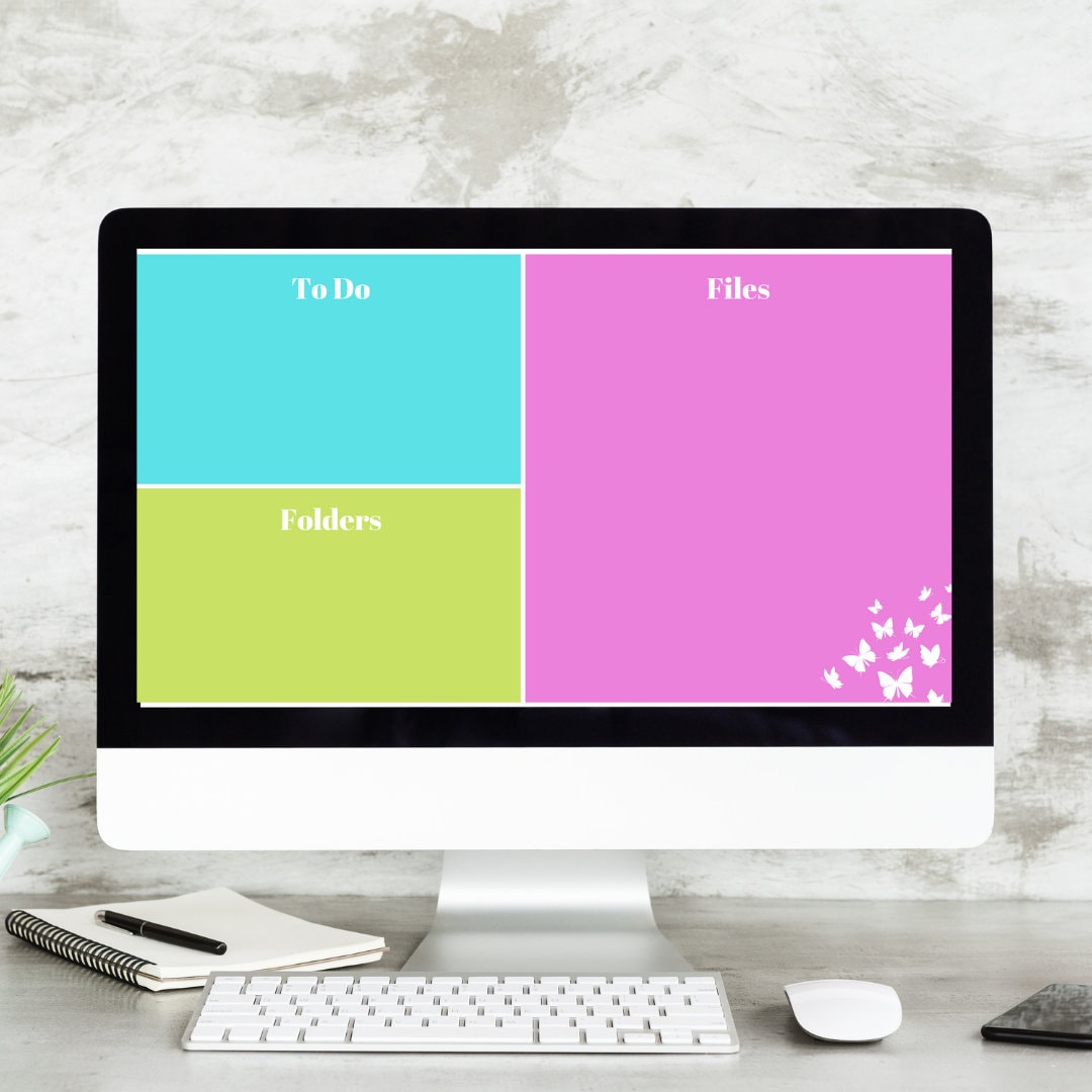 Spring Butterflies Desktop Wallpaper Organizer - Etsy