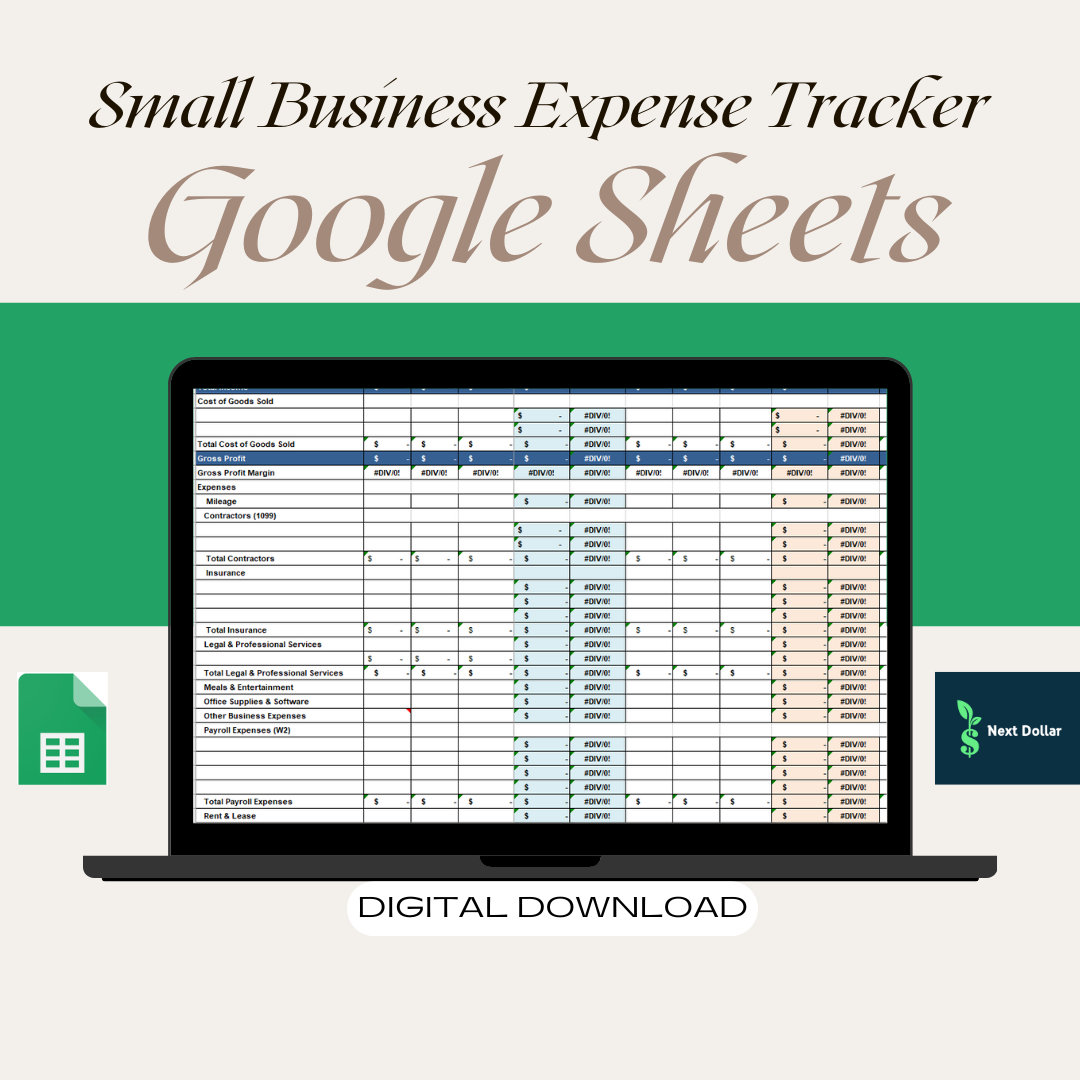 Business Expense Tracker | Tax Planner | Small Business Expense Tracker ...