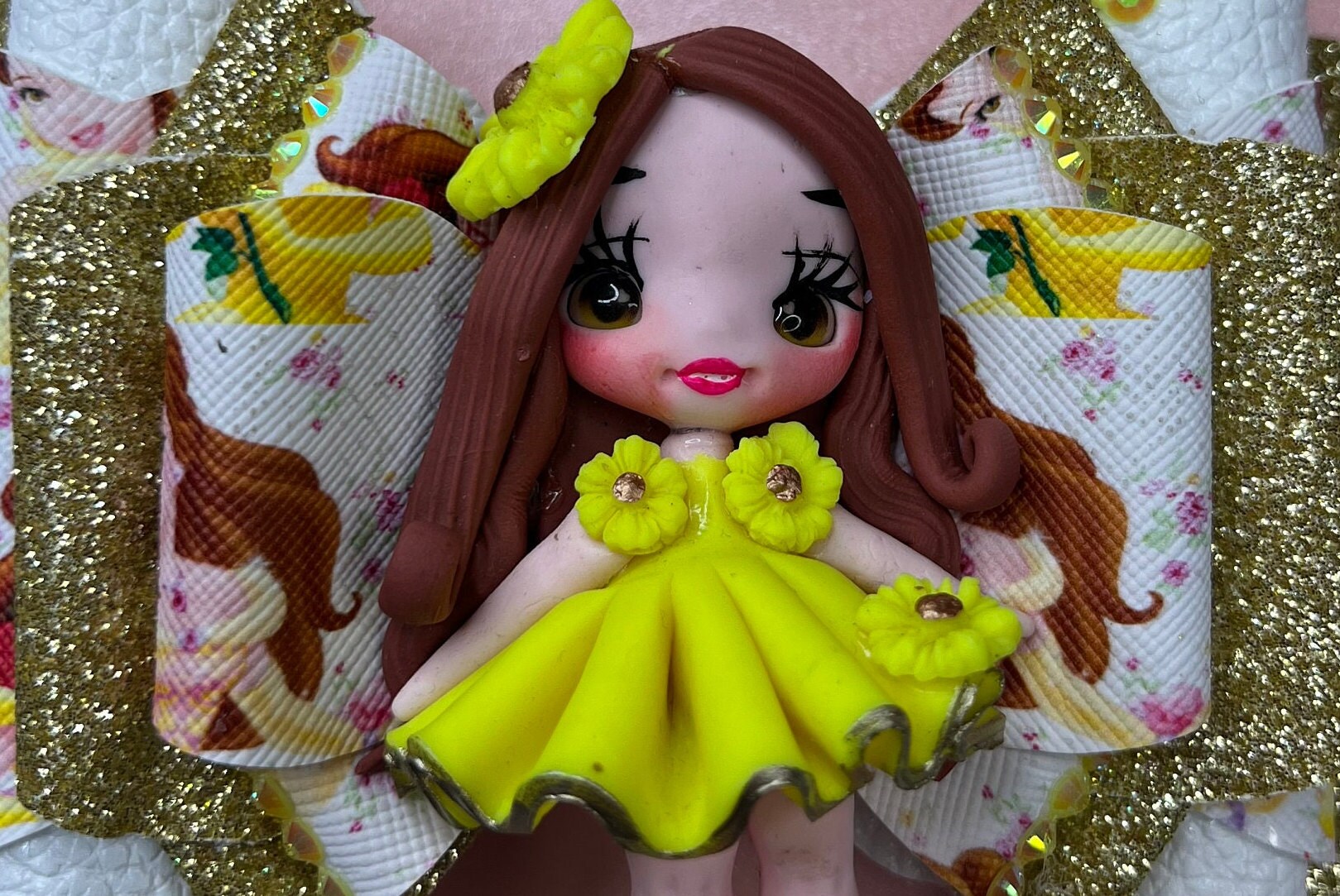Belle Bow, Yellow Bow, Gold Bow, Princess Bow, Beauty Bow, Beauty and ...