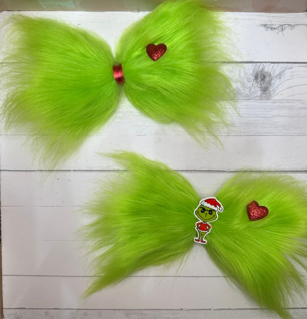 Grinch Inspired Hair Bow, Grinch, Hair Bow, Christmas Hair Bow - Etsy