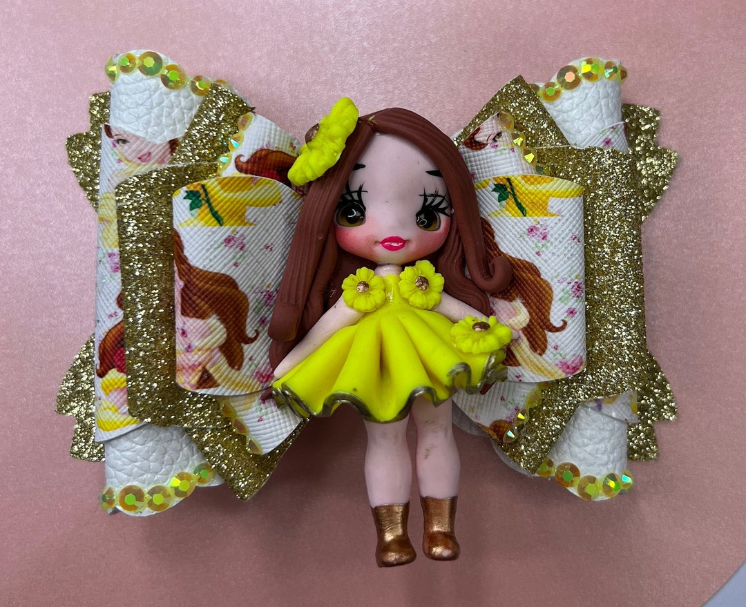 Belle Bow, Yellow Bow, Gold Bow, Princess Bow, Beauty Bow, Beauty and ...