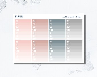 Weekly Overview Stickers - Etsy