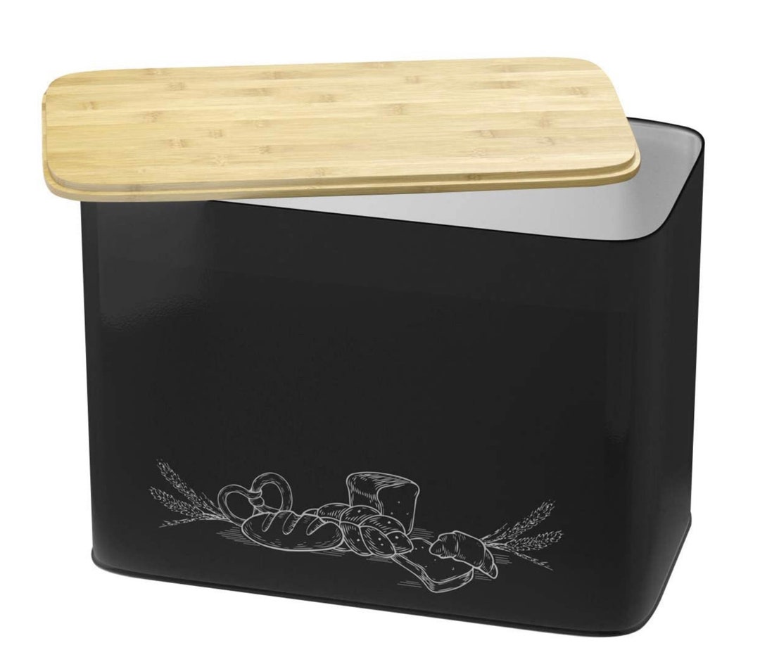 Large Vertical Bread Box With Eco Bamboo Cutting Board Lid - Etsy