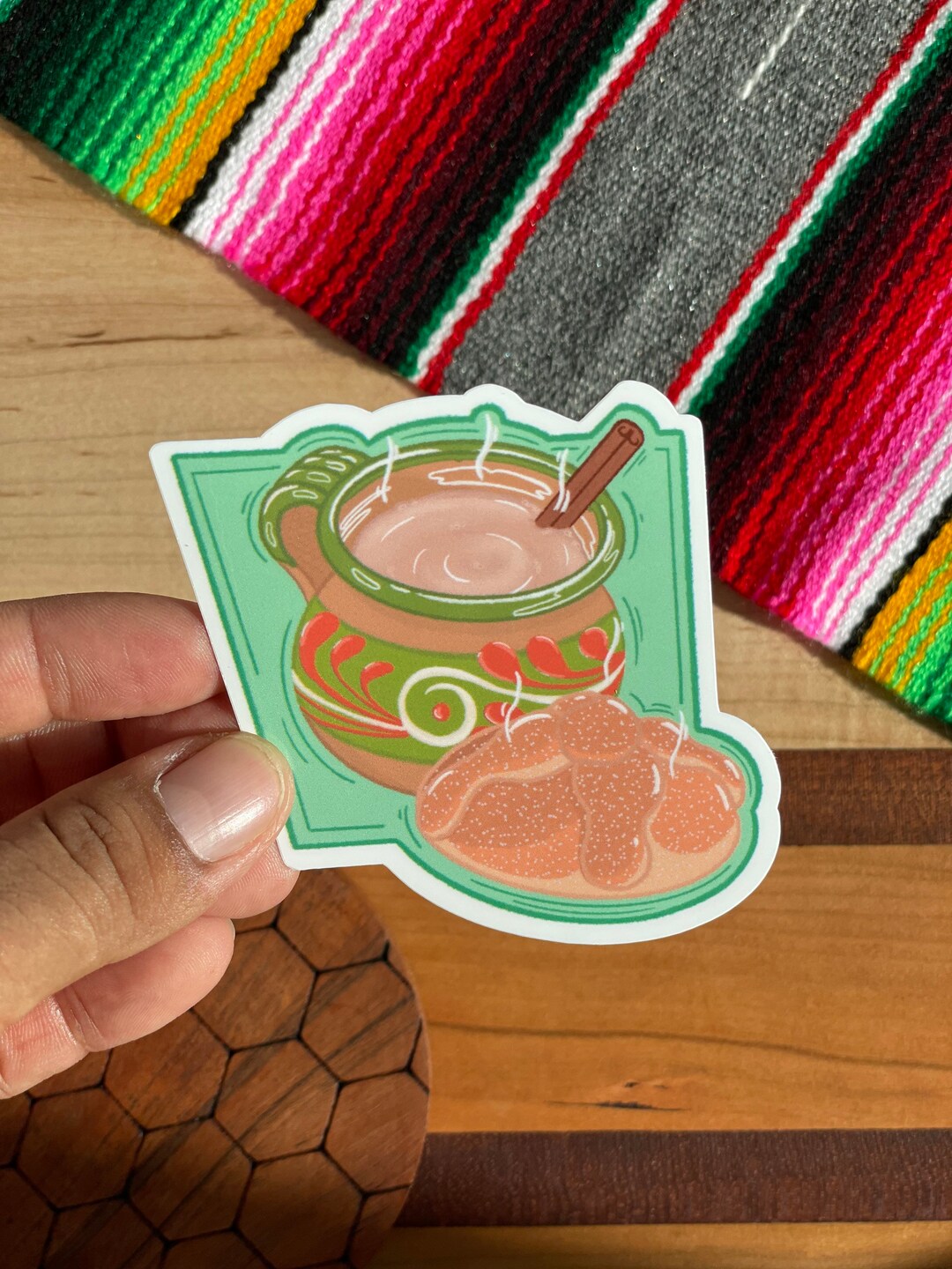 Champurrado and Pan De Muerto Sticker, Jarro De Barro Drink Sticker - Etsy