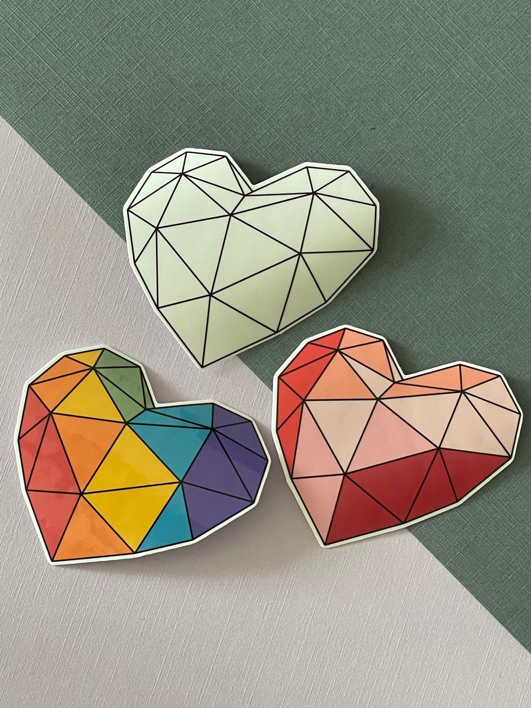 Heart Origami Sticker, Pride Sticker - Etsy
