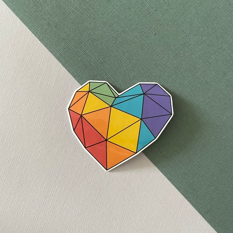 Heart Origami Sticker, Pride Sticker - Etsy