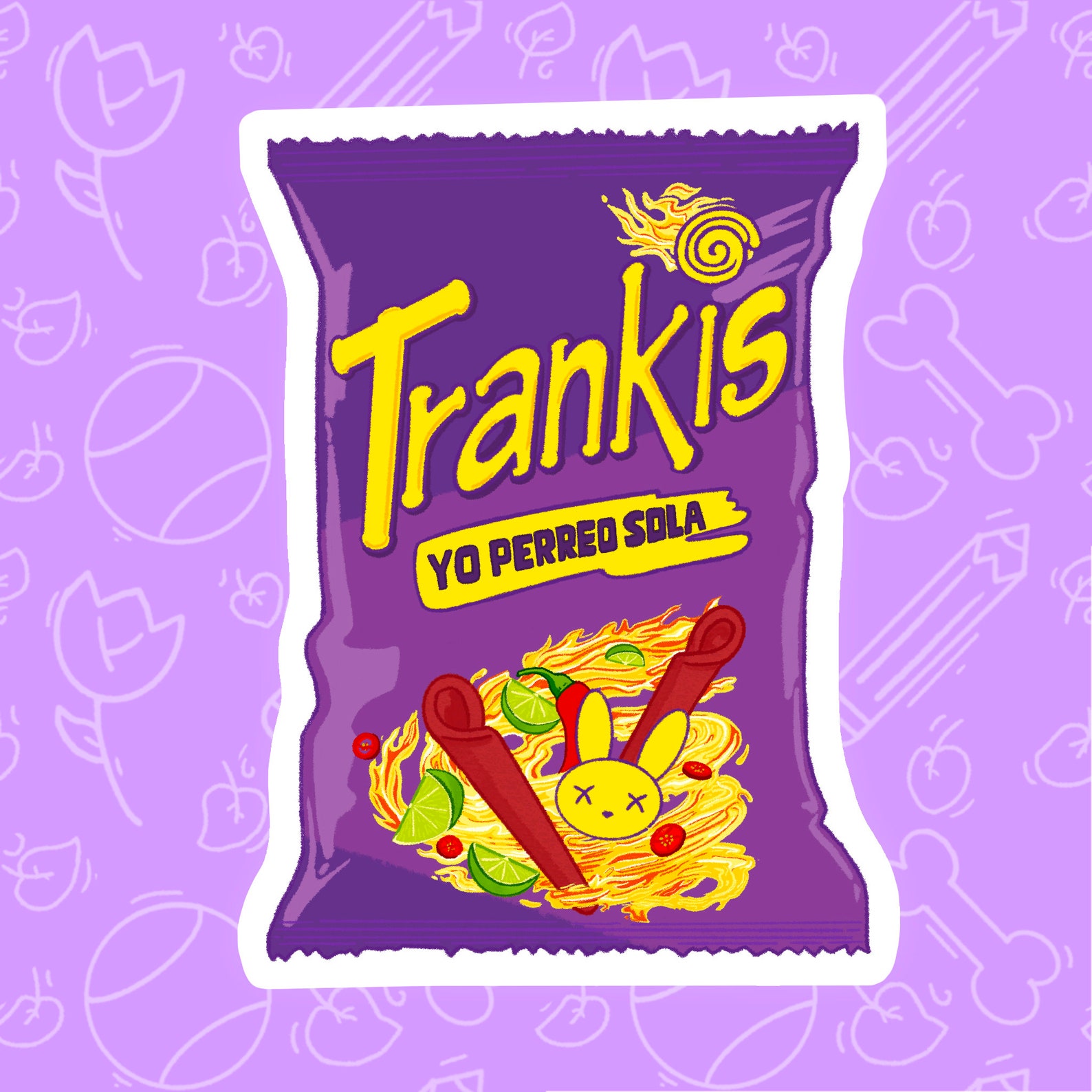 Bad Bunny Inspired Takis Sticker Sticker Yo Perreo Sola - Etsy UK