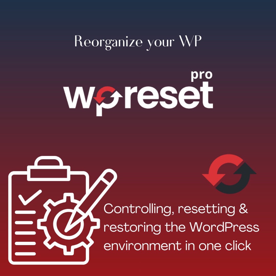 Plugin WP Reset Pro Lifetime Plugin Wordpress Premium - Etsy