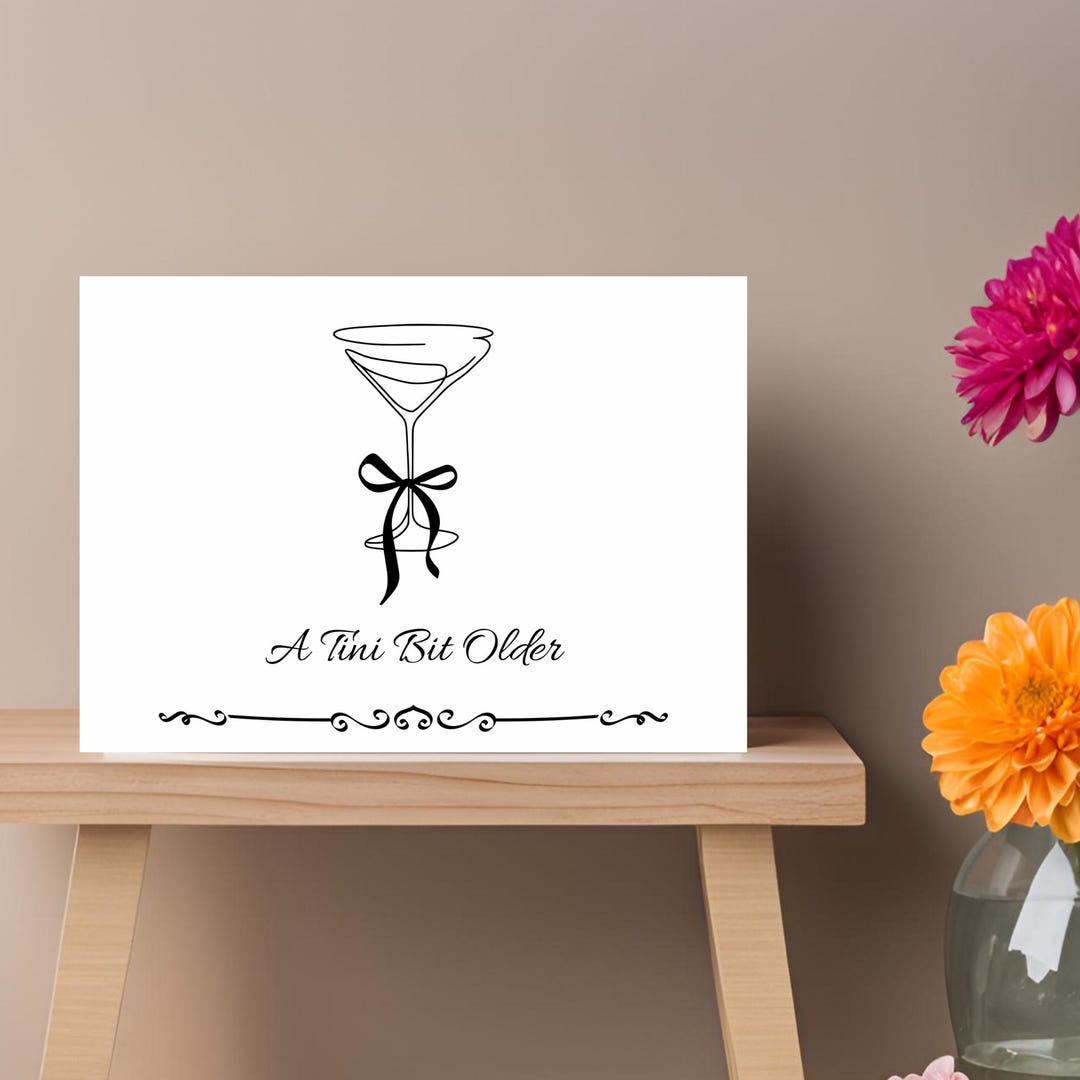 A Tini Bit Older - Printable Birthday Card - Etsy
