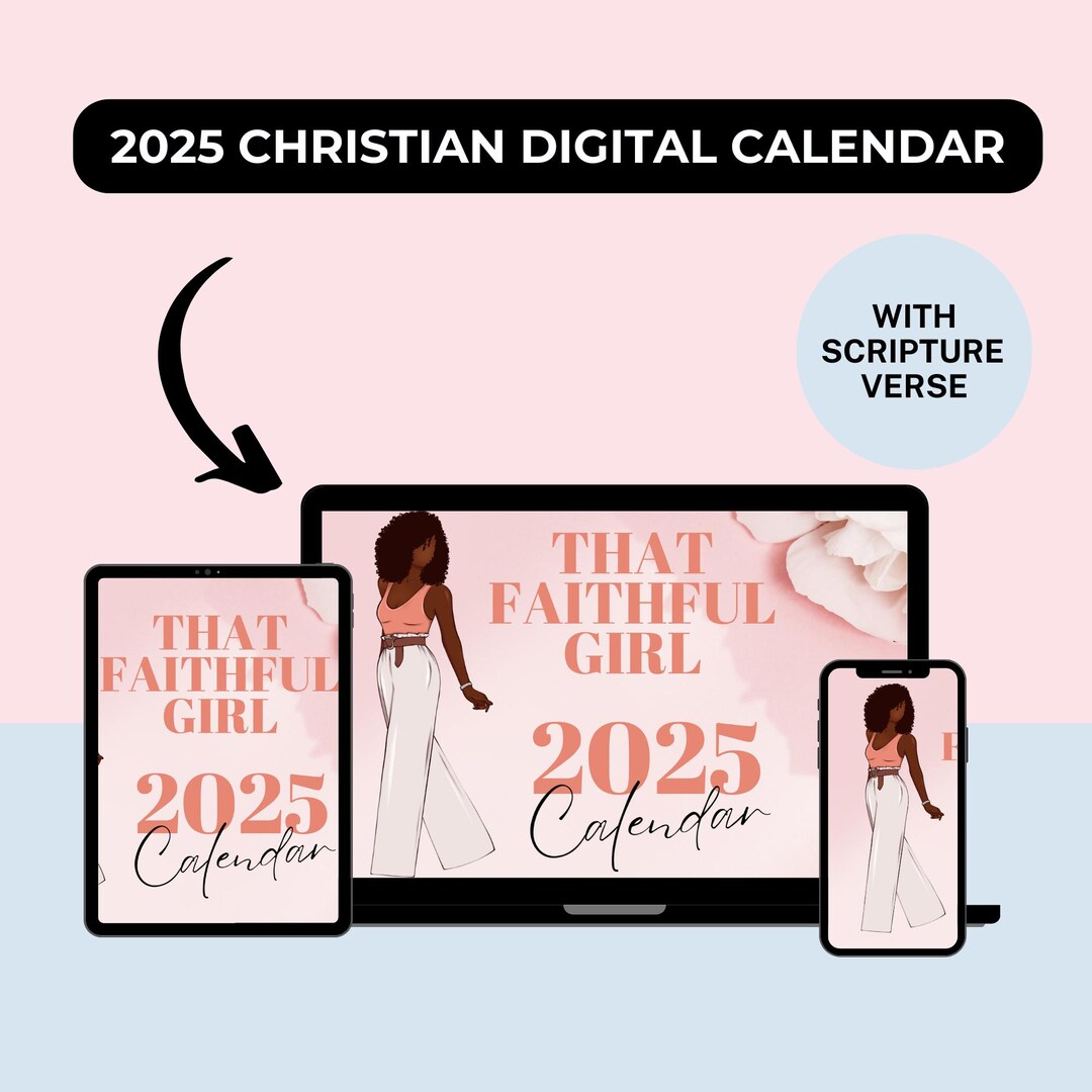 2025 Christian Printable Calendar With Monthly Bible Verses | Digital ...