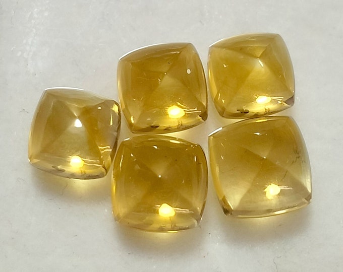 4 Carat. Natural Citrine Quartz Sugarloaf Cabochon. 5 Pieces Lot ...
