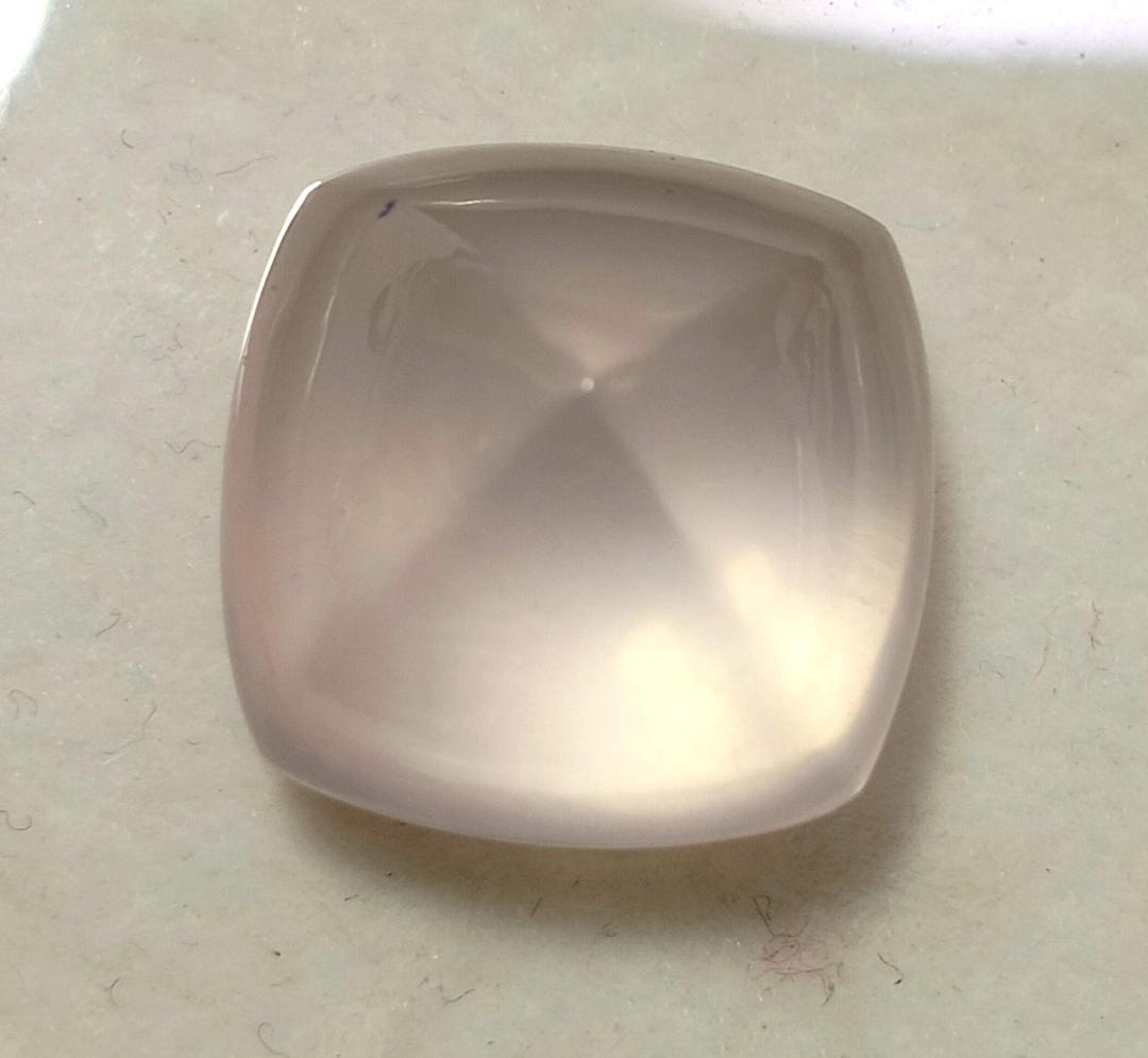13 Carat. Natural Rose Quartz Sugarloaf Cabochon. 15x15x10 MM. Cushion ...
